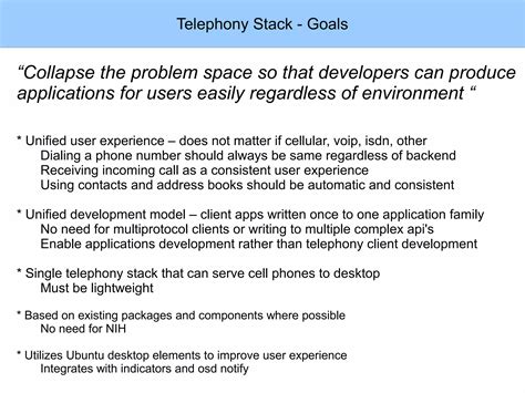 Ubuntu Desktop Telephony Stack PPT