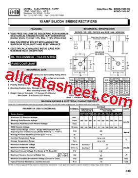 DB1508 Datasheet(PDF) - DIOTEC Electronics Corporation
