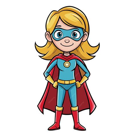 Cute Girl Superhero Protecting Innocents Cartoon Vector Design Premium Ai Generated Vector