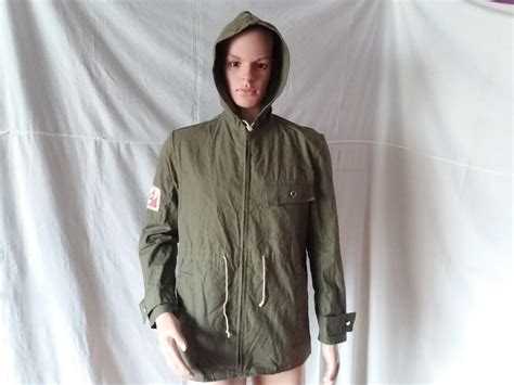 Vintage 1980s Military Green Canvas Anorak With Zipp New Etsy