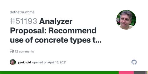 Analyzer Proposal Recommend Use Of Concrete Types To Maximize