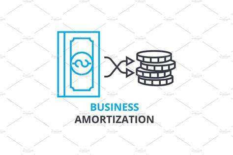 Business Amortization Concept Outline Icon Linear Sign Thin Line Pictogram Logo Flat