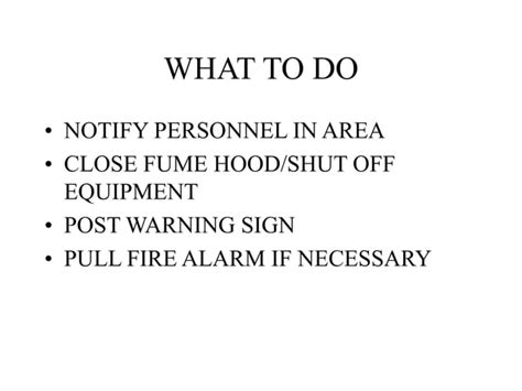 Chemical Spill Drill Guidelines For Simulated Laboratory Spills For Instructor Ppt First