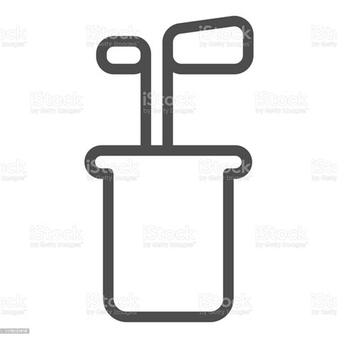 골프 클럽 라인 아이콘입니다 골프 장비 벡터 그림 흰색에 격리 골프 개요 스타일 디자인 웹 및 응용 프로그램을 위해 설계 Eps