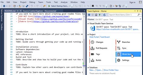 My Current Work Item In Tfs Team Explorer With Git Stack Overflow
