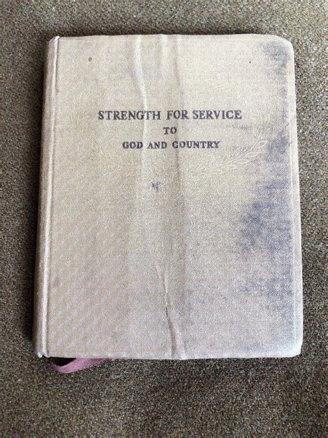 Named Ww2 1940s Us Military Army Bible Strength For Service To God
