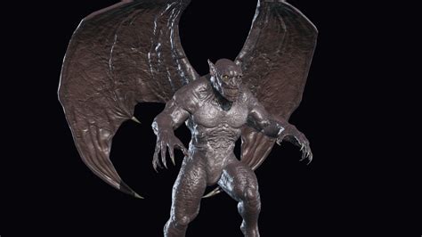 3d Model Gargoyle Vr Ar Low Poly Cgtrader