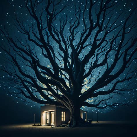 Download Ai Generated Tree Dusk Royalty Free Stock Illustration