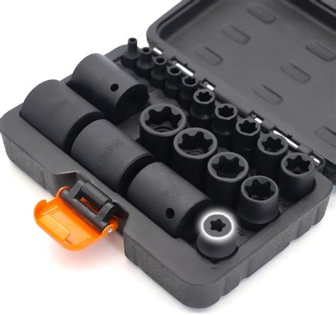 Yekepro External Torx Plus 19pc Socket Set 6 Point Ep Socket With 1 2 3 8 1 4