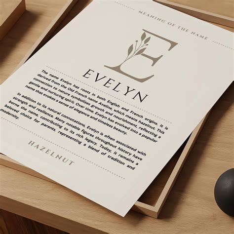 Evelyn Name Meaning Wall Art Evelyn Name Origin Print Nursery Decor