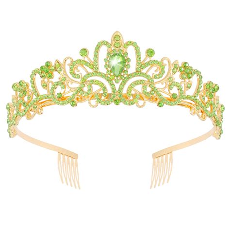 Didder Gold Green Rhinestone Princess Tiaras And Crowns For