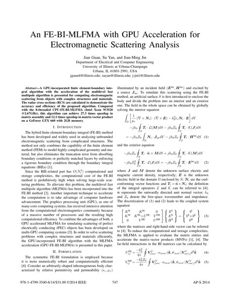Pdf An Fe Bi Mlfma With Gpu Acceleration For Electromagnetic