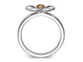 Sterling Silver Stackable Expressions Polished Flower Citrine Ring 0