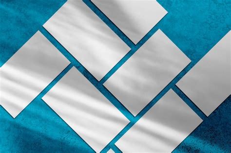 Premium Photo Many Empty Rectangle Poster Mockup On Blue Background