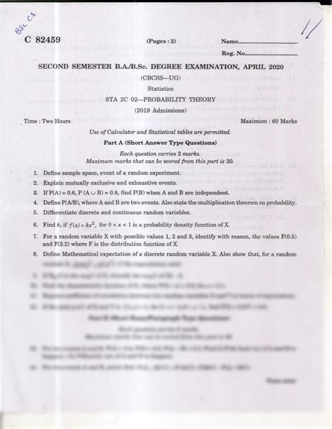 Solution Probability Theory 2020 Question Paper Studypool