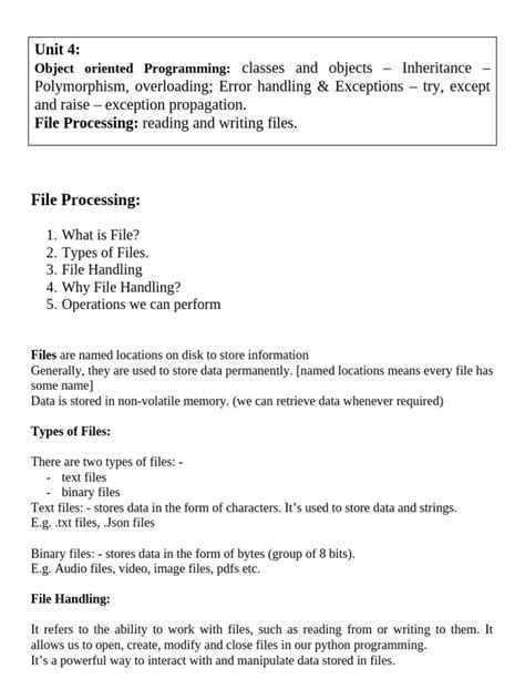 Unit 04file Processing Pdf Computer File Filename