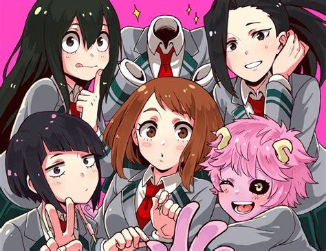 Uraraka Ochako Asui Tsuyu Yaoyorozu Momo Ashido Mina Jirou Kyouka