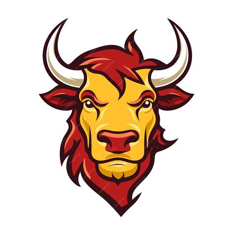 Cabeza De Toro En Avatar De Ilustración De Estilo De Dibujos Animados