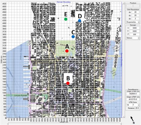 The Quic Model Domain For Nyc With The Central Park Release Location A Download Scientific