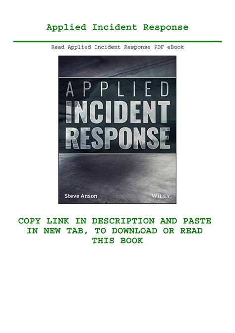 Read Applied Incident Response Pdf Ebook