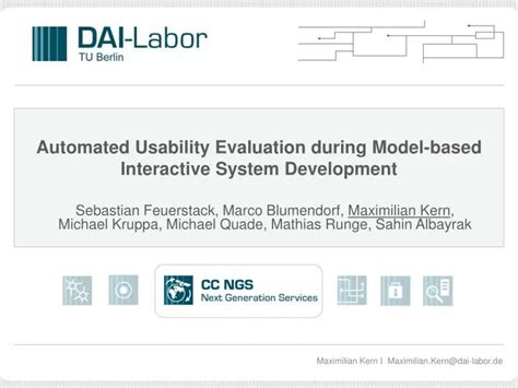 Ppt Automated Usability Evaluation During Model Based Interactive System Development