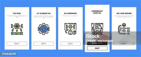 System Analyst Data Onboarding Icons Set Vector Stock Illustration