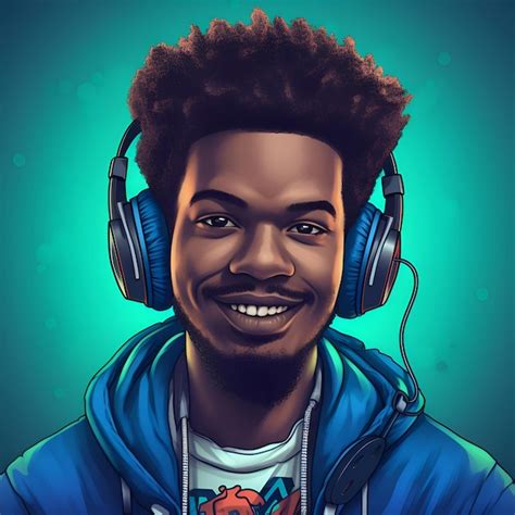 Premium Ai Image Portrait Of A Smiling African American Man In Headphones