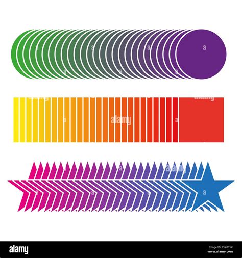 Colorful Geometric Shapes Gradient Circle Pattern Bright Square Sequence Star Arrow Design