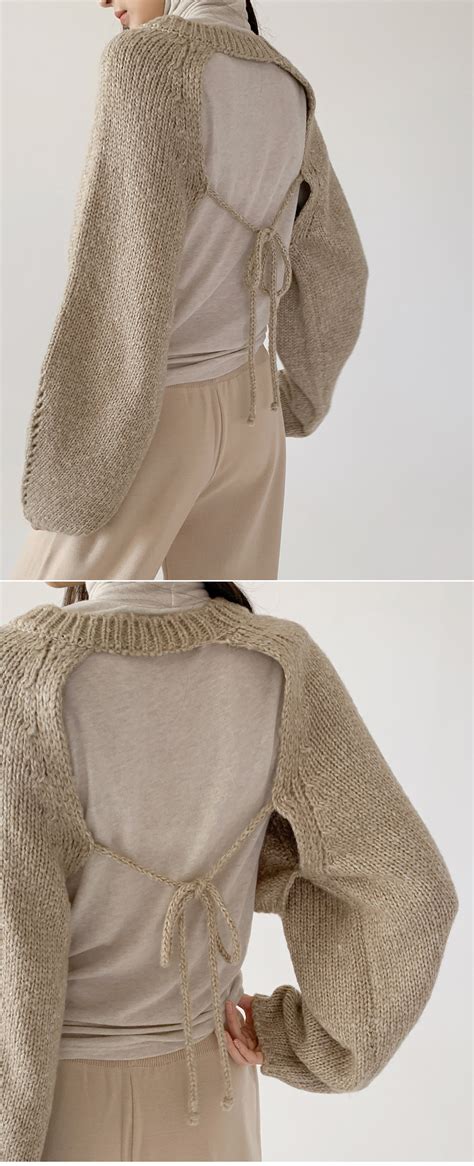 르베네 씬 투웨이 크롭 볼레로 니트 3color