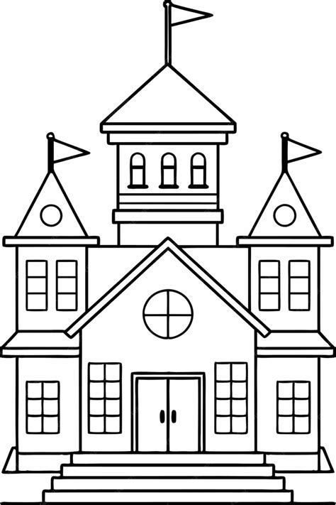 Back To School Coloring Page Black And White Line Art Outline A Simple
