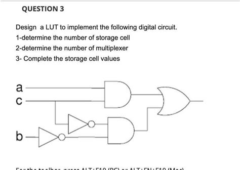 Solved Design A Lut To Implement The Following Digital