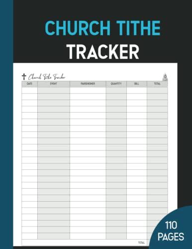 Church Tithe Tracker Tithe And Offering Register Book For Churches