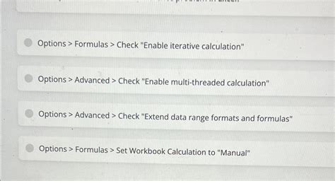 Solved Options ﻿formulas ﻿check Enable Iterative