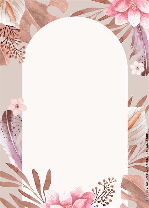 7 Classy And Chic Bohemian Theme Birthday Invitation Templates Boho Invitations Floral Cards