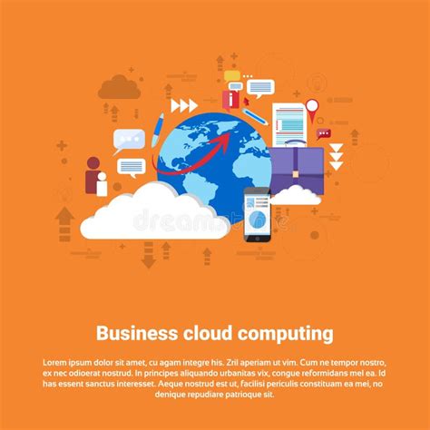 Cloud Computing Business Database Storage Services Web Technology Banner Stock Vector