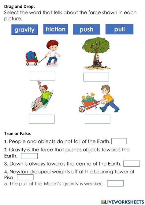 Gravity Online Worksheet For 2 Topic Worksheets Worksheets 1st