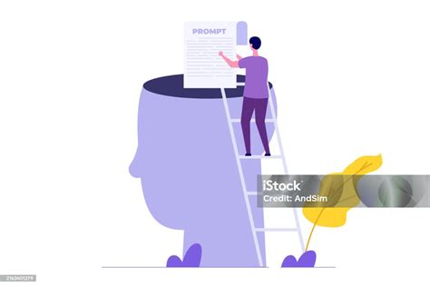 프롬프트 엔지니어로 작업하는 캐릭터로 생성형 Ai 모델을 사용하여 콘텐츠를 제작합니다 비즈니스에서 인공 지능의 개념 벡터 일러스트 레이 션 개발에 대한 스톡 벡터 아트 및