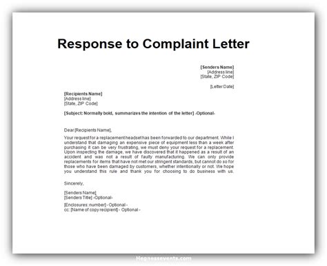Complaint Format Letter