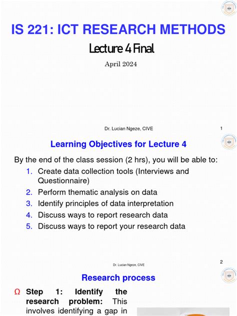 Is 221 Ict Research Methods Lecture 4 Pdf Data Data Analysis