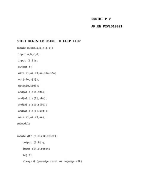 Docx Shift Register Using D Flip Flop Dokumentips