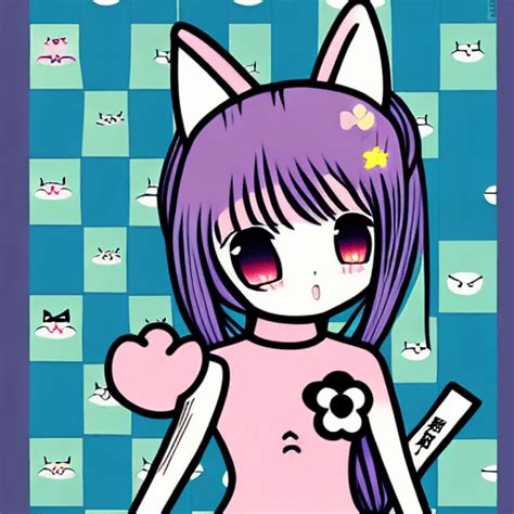 Gráfico Kawaii Neko Girl · Creative Fabrica