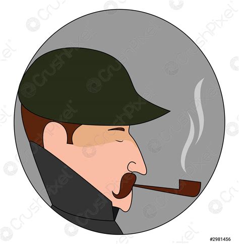 Man Met Pijp Illustratie Vector Op Witte Achtergrond Stock Vector 2981456 Crushpixel