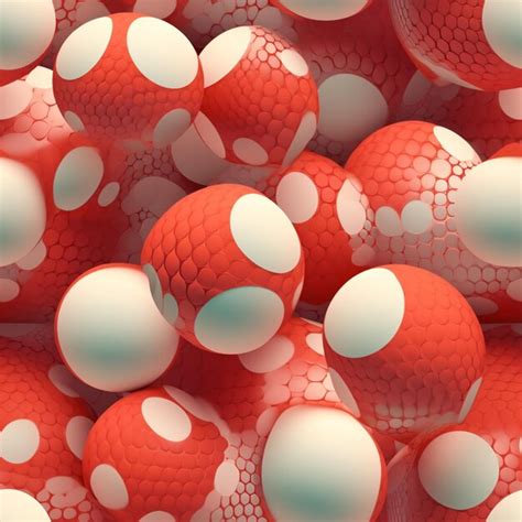 A Close Up Of A Pile Of Red And White Balls Generative Ai Premium Ai