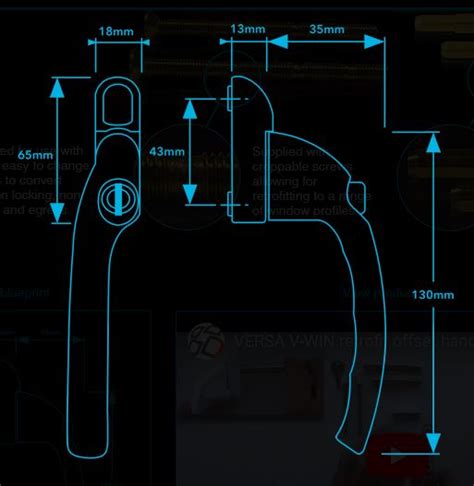 Universal White Offset Window Handle Bridport Glass And Tile Centre