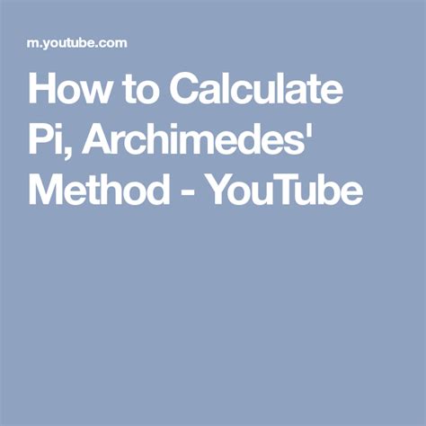 How To Calculate Pi Archimedes Method YouTube Calculating Pi Calculator Method