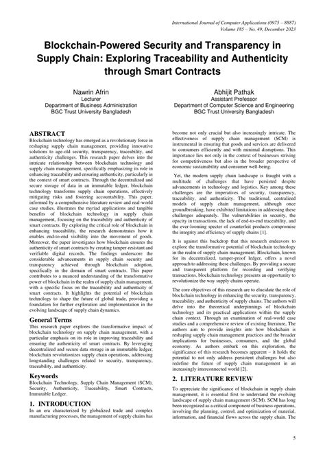 Pdf Blockchain Powered Security And Transparency In Supply Chain