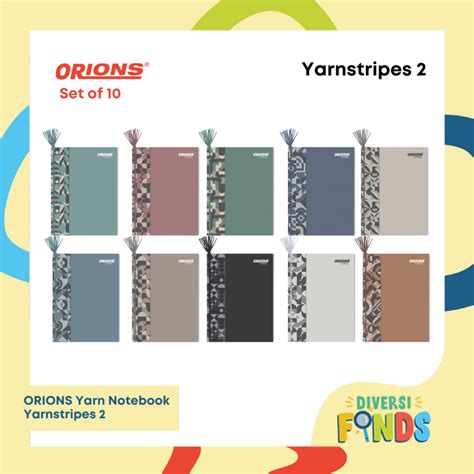 Orions Stripes Yarn 2 Notebook W Plastic Jacket 80lvs Set 10s Shopee Philippines