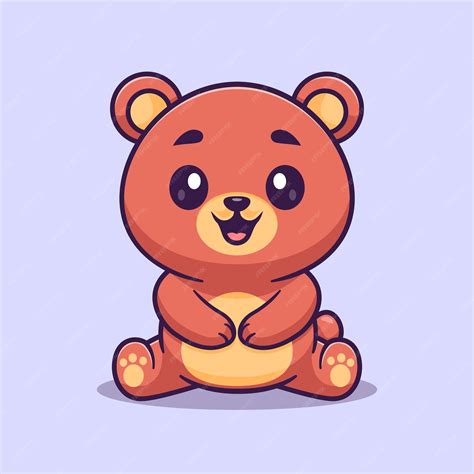 Premium Vector Cute Bear Sitting Cartoon Vector Icon Illustration