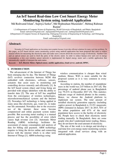 Pdf An Iot Based Real Time Low Cost Smart Energy Meter Monitoring
