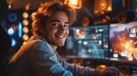 Premium Photo Smiling Young Software Developer At Work